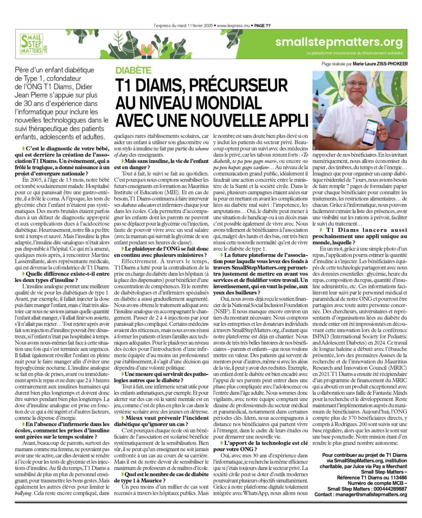 T1 Diams, précurseur au niveau mondial avec nouvelle appli - Small Step ...